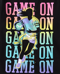 Girls Short Sleeve Flag Football Graphic Tee - BLACK | The Children's Place