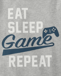 Baby And Toddler Boys Short Sleeve Eat Sleep Game Repeat Graphic Tee ...