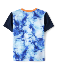 Boys Mix And Match Short Sleeve Marble Colorblock Performance Top ...
