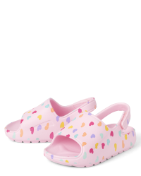Toddler Girls Heart Print Slides | The Children's Place - PINK
