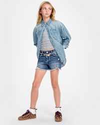 Tween Girls Plus Slim Shortie Shorts - BLUE | The Children's Place