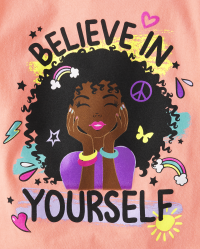 Girls Short Sleeve Believe In Yourself Graphic Tee - CORAL | The ...