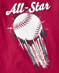 Baby And Toddler Boys Short Sleeve All-Star Baseball Graphic Tee - RED ...