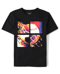 Boys Short Sleeve Sports Graphic Tee | The Children's Place - BLACK