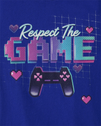 Girls Short Sleeve Respect The Game Graphic Tee - BLUE | The Children's ...