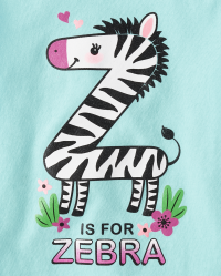 Baby And Toddler Girls Short Sleeve Zebra Graphic Tee - SOFTMARINE ...
