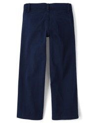 Girls Uniform Wide Leg Chino Pants - BLUE | The Children's Place