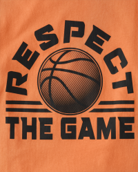 Boys Short Sleeve Respect The Game Basketball Graphic Tee - ORANGE ...