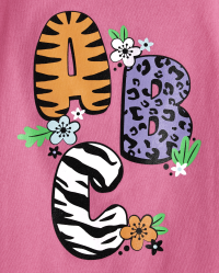 Baby And Toddler Girls Short Sleeve Letters Graphic Tee | The Children ...