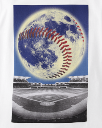 Boys Short Sleeve Baseball Moon Graphic Tee | The Children's Place - WHITE