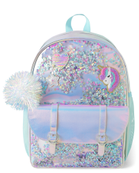 Girls Holographic Unicorn Confetti Shaker Backpack | The Children's ...