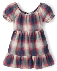 Baby And Toddler Girls Short Sleeve Plaid Ruffle Dress | The Children's ...