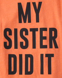Camisetas estampadas de manga corta para niños My Sister Did It - ORANGE | The Children's Place