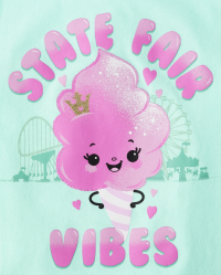 Girls Short Sleeve State Fair Vibes Graphic Tee - AQUA | The Children's ...