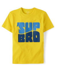 Boys Short Sleeve Sup Bro Graphic Tee - GOLDEN RAYS | The Children's Place