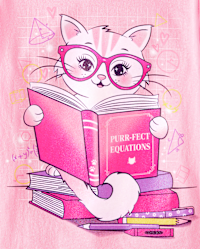 Girls Short Sleeve Cat Book Graphic Tee | The Children's Place - LUAU