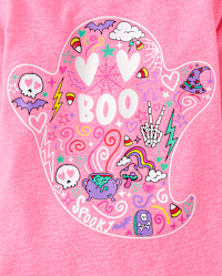 Baby And Toddler Girls Glow In The Dark Halloween Long Sleeve Ghost Boo ...
