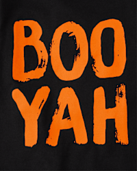 Baby And Toddler Boys Glow In The Dark Halloween Short Sleeve Boo Yah ...
