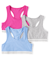 Girls Sleeveless Racerback Bralette 3-Pack - MULTI CLR | The Children's ...