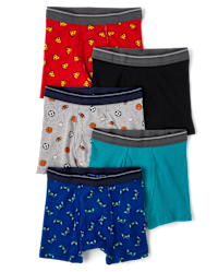 Boys Sport Print Boxer Briefs 5-Pack - MULTI | The Children's Place CA