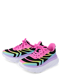 Girls Rainbow Running Sneakers - BLACK | The Children's Place
