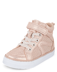 Toddler Girls Glitter High Top Sneakers - METALLIC | The Children's Place