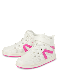 Girls Colorblock High Top Sneakers - WHITE | The Children's Place