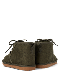Boys Lace Up Teddy Boots - GREEN | The Children's Place