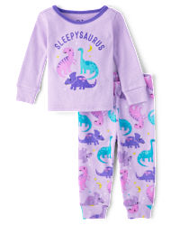 Baby And Toddler Girls Long Sleeve Sleepysaurus Pajamas - LOVELY ...