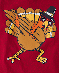 Boys Long Sleeve Thanksgiving Turkey Dab Graphic Tee - RED OCHRE | The ...