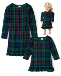 Chemise de nuit assortie à manches longues pour bébé fille, en ...