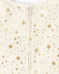 Girls Sleeveless Foil Star Print Mesh Ruffle Dress - WHITE | The ...