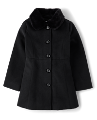 Girls Long Sleeve Coat - BLACK | The Children's Place