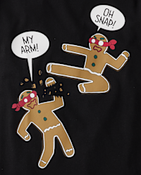 Boys Christmas Long Sleeve Gingerbread Ninja Graphic Tee - BLACK | The ...