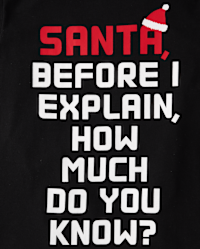 Boys Christmas Long Sleeve Santa Explain Graphic Tee - BLACK | The ...