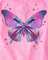 Girls Long Raglan Sleeve Butterfly Pajamas - BOXING PINK NEON | The ...