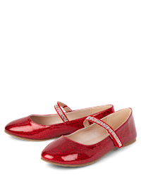 Girls Jeweled Glitter Ballet Flats - RED | The Children's Place