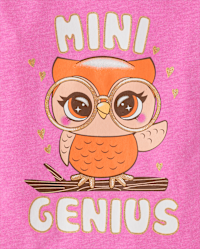 Baby And Toddler Girls Long Sleeve Genius Owl Graphic Tee - PINK | The ...