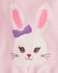 Toddler Girls Easter Long Sleeve Bunny Sweater - PINK | The Children's ...