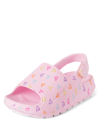 Toddler Girls Rainbow Heart Slides - PINK | The Children's Place