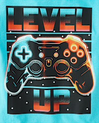 T-shirt graphique à manches courtes pour garçon Level Up Gamer - BLUE ...