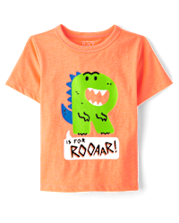 Baby And Toddler Boys Short Sleeve Dino Roar Graphic Tee - ORANGE | The Children's Place