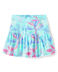 Girls Print Tiered Skort - BLUE | The Children's Place