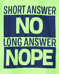 Boys Short Sleeve Short Answer No Graphic Tee - GREEN | The Children's ...
