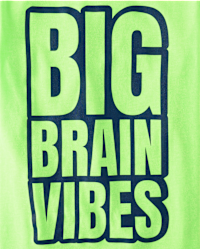 Boys Short Sleeve Big Brain Vibes Graphic Tee - GREEN | The Children's ...