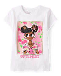 Girls Short Sleeve Optimist Girl Graphic Tee - WHITE | The Children's Place