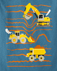 Toddler Boys Short Sleeve Construction Vehicles Graphic Tee - BLUE ...