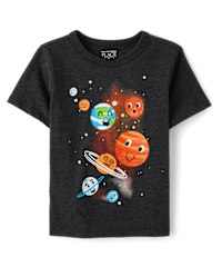 Toddler Boys Short Sleeve Planet Friends Graphic Tee - BLACK | The ...