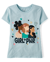 Girls Short Sleeve Girl Pwr Graphic Tee - BLUE | The Children's Place