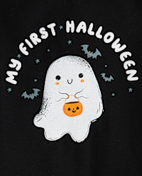 Baby Long Sleeve First Halloween Ghost Graphic Bodysuit - BLACK | The ...